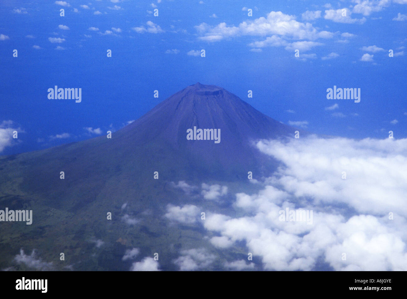 volcano Pico from the air, Portugal, Azores Stock Photo - Alamy