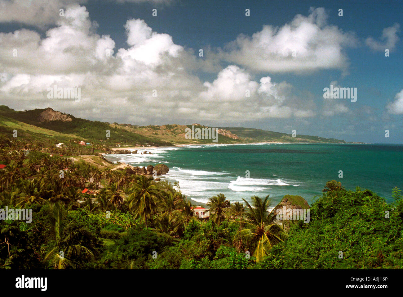 View of the east coast, Bathsheba, Barbados Stock Photo - Alamy