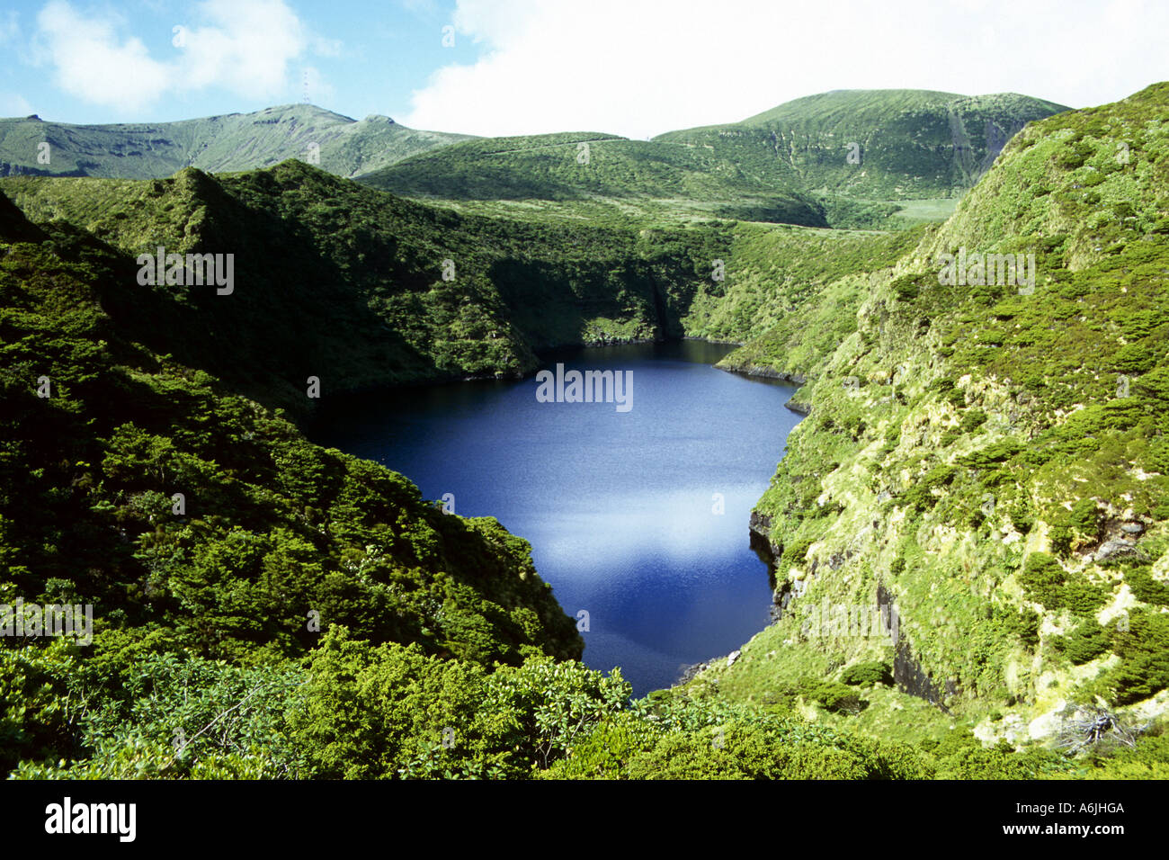 volcano with crater lake, Portugal, Azores Stock Photo - Alamy