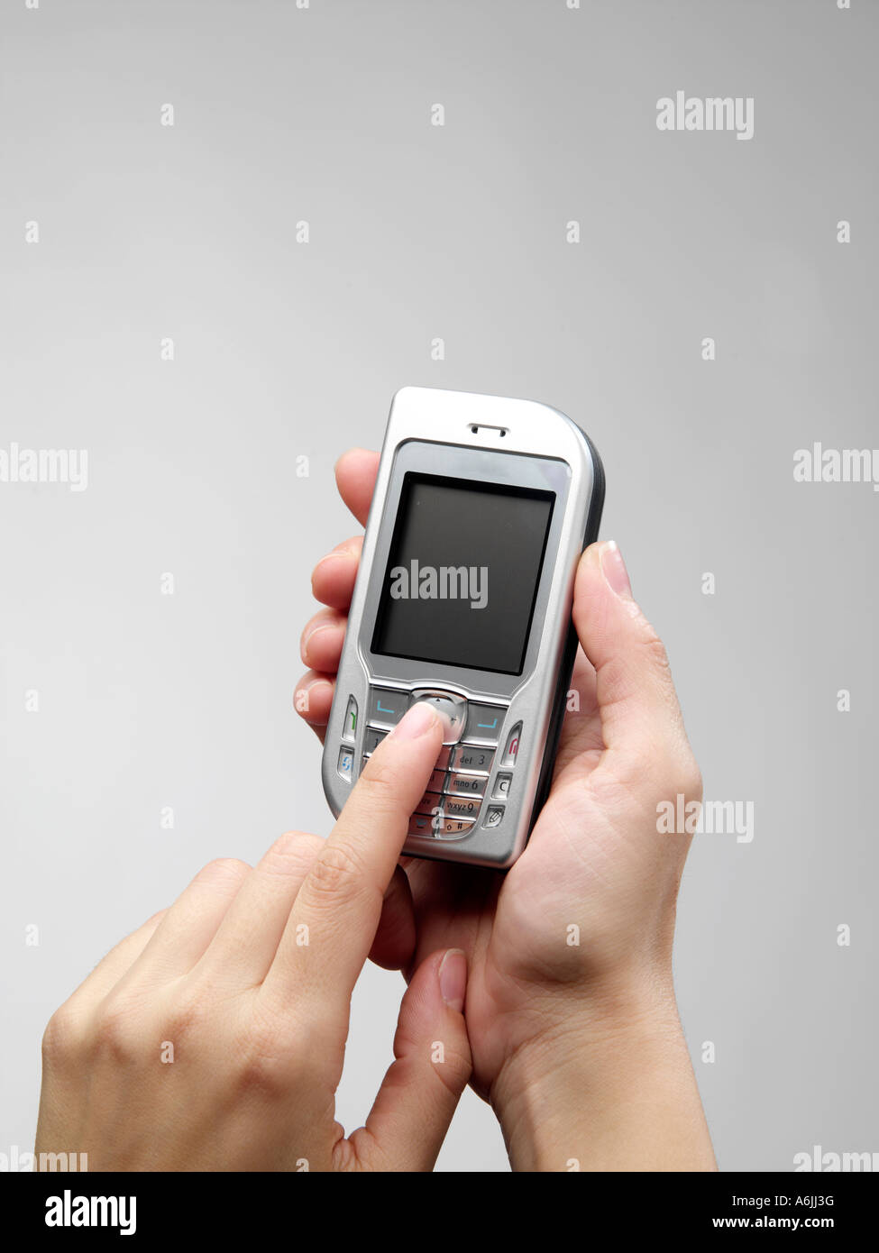 Hand Holding Flip Mobile Phone Stock Photo - Alamy