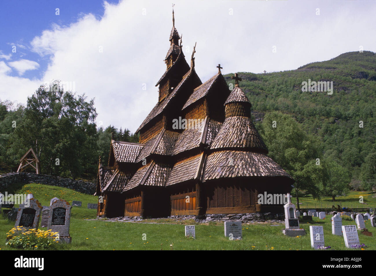 Borgund Stave Church, Norway, Fjordland, Borgund Stock Photo - Alamy