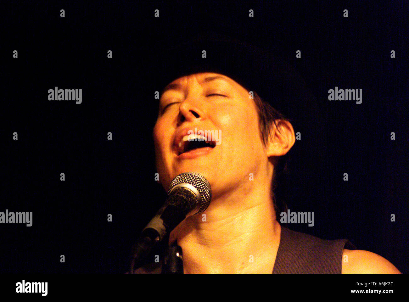 Michelle Shocked and musicians performing at Jittoku Kyoto Japan ...