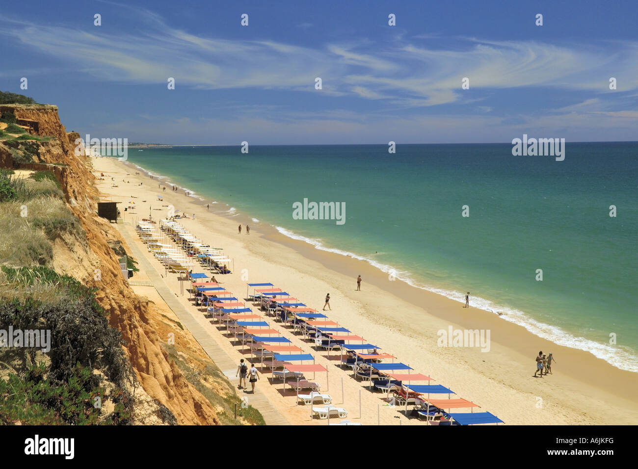 Portugal the Algarve Falesia beach seen from cliffs Stock Photo - Alamy