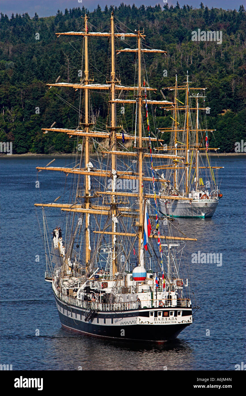 Tall Ships at Harbor Stock Photo - Alamy