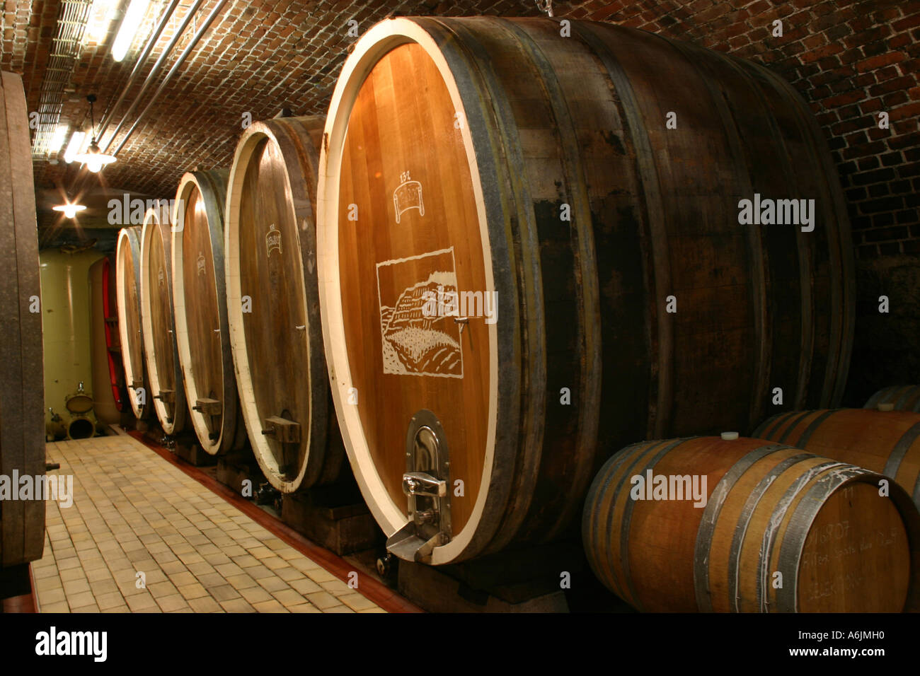 wine casks in a vine cellar, Germany Stock Photo - Alamy
