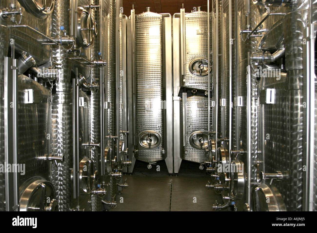 Steeltanks in wine cellar hi-res stock photography and images - Alamy