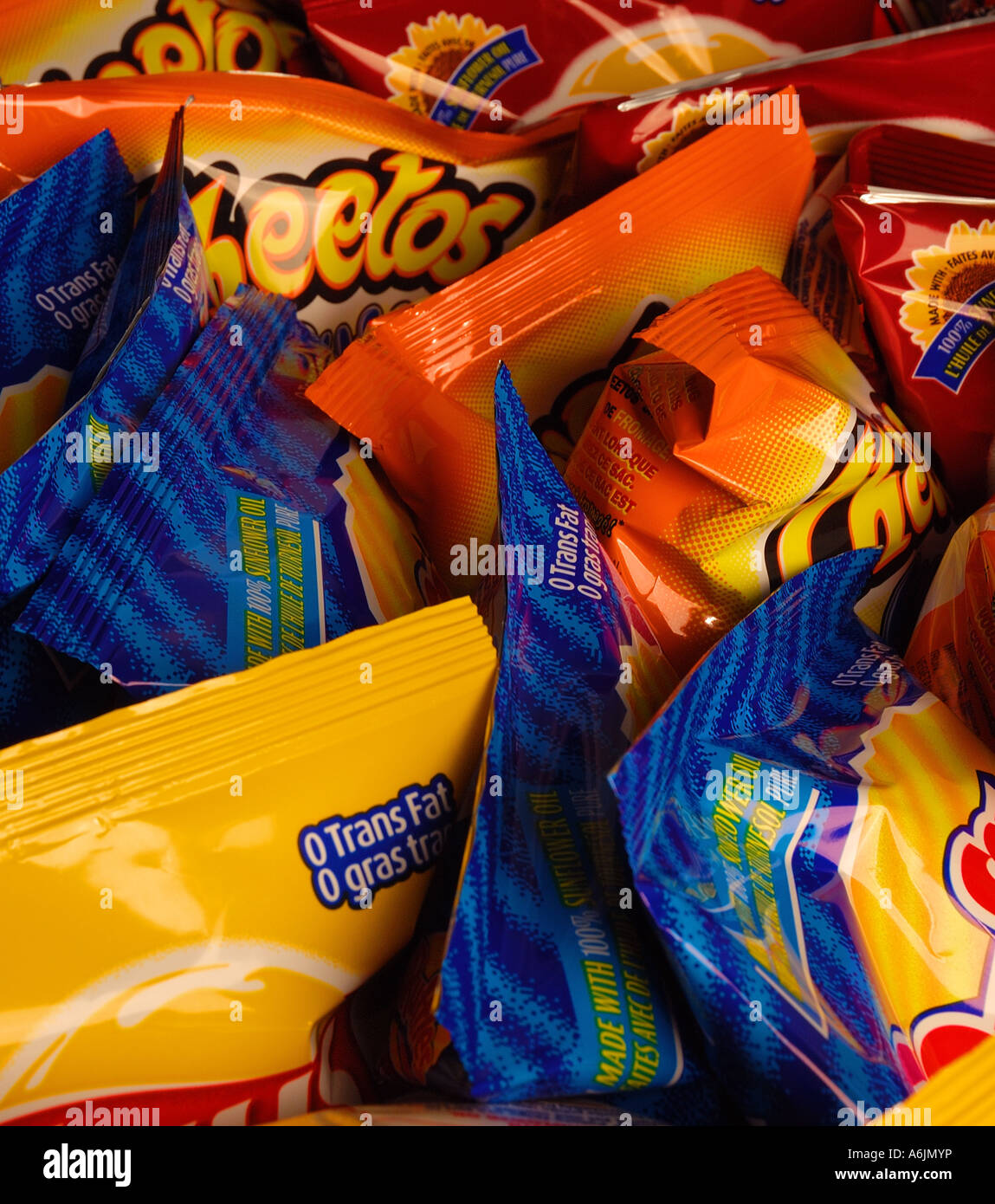 Assorted potato chip bags Stock Photo - Alamy