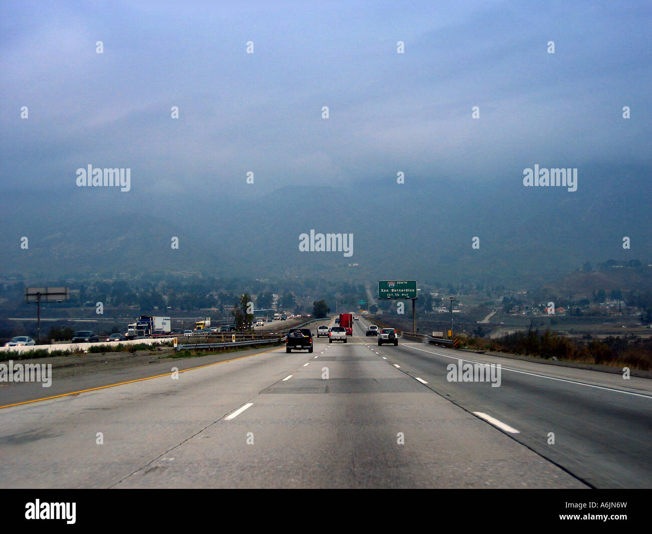 San Bernadino exit on interstate 215 south Stock Photo - Alamy