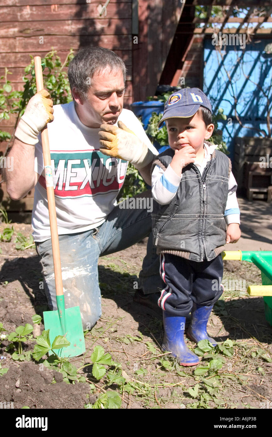 Child copying father hi-res stock photography and images - Alamy