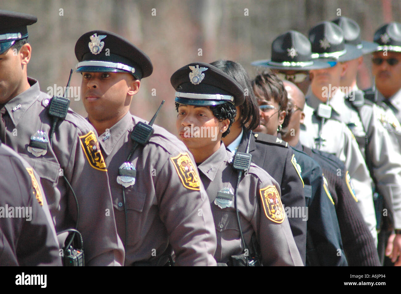 Murdered officer s funeral with police brothers in attendance Stock ...
