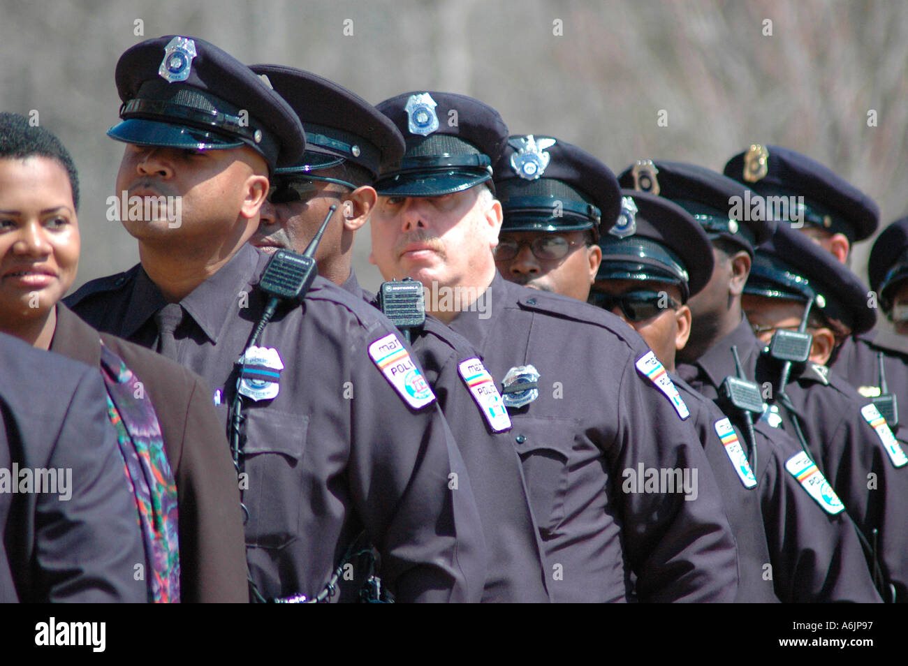 Murdered officer s funeral with police brothers in attendance Stock ...