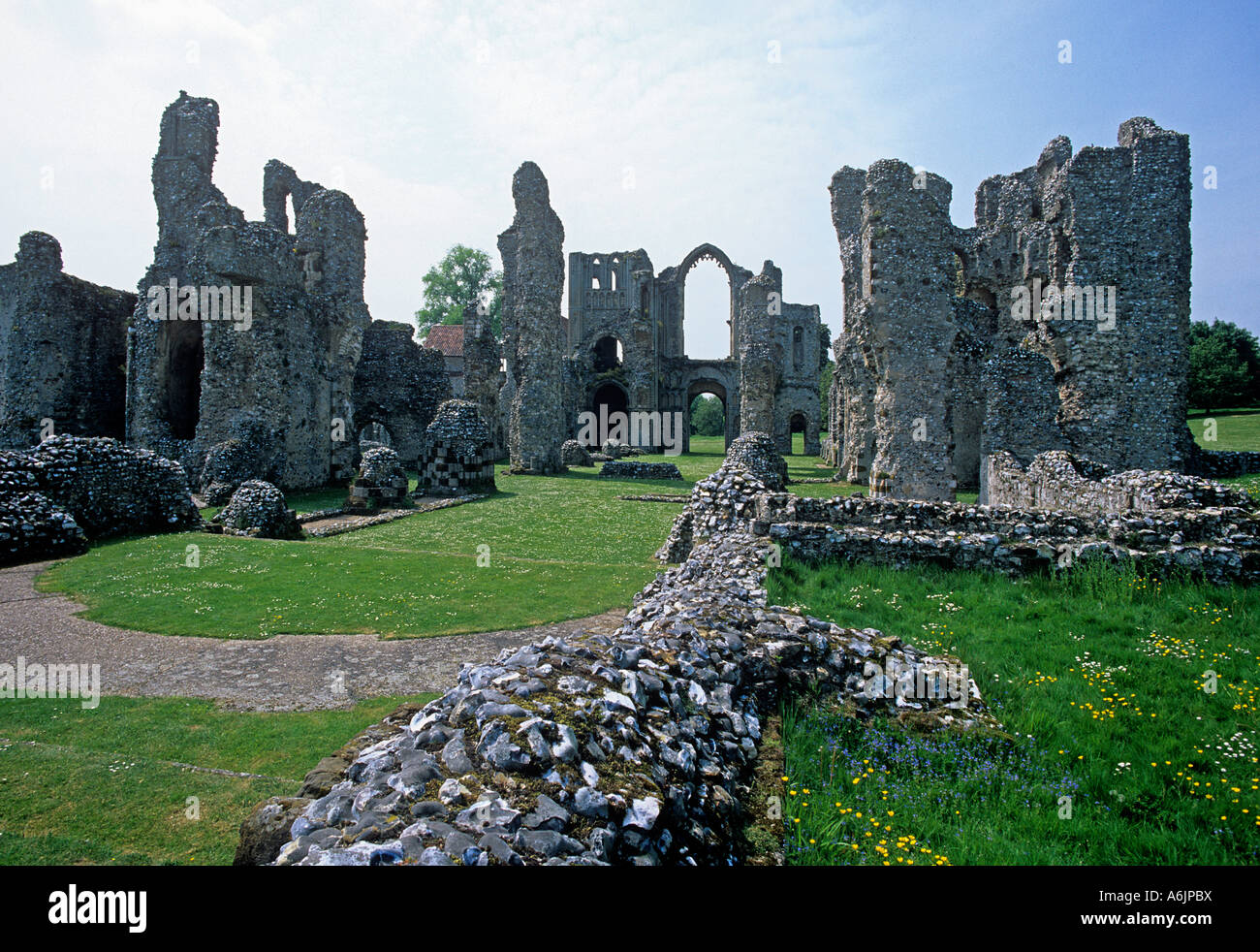 ruins of 12th Century Cluniac Priory at Castle Acre Northwest Norfolk ...