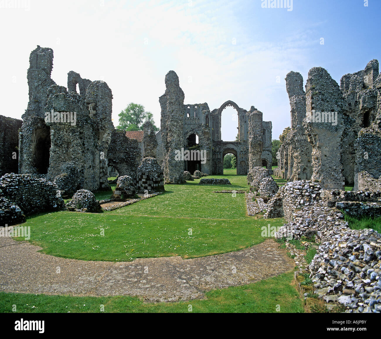 ruins of 12th Century Cluniac Priory at Castle Acre Northwest Norfolk ...
