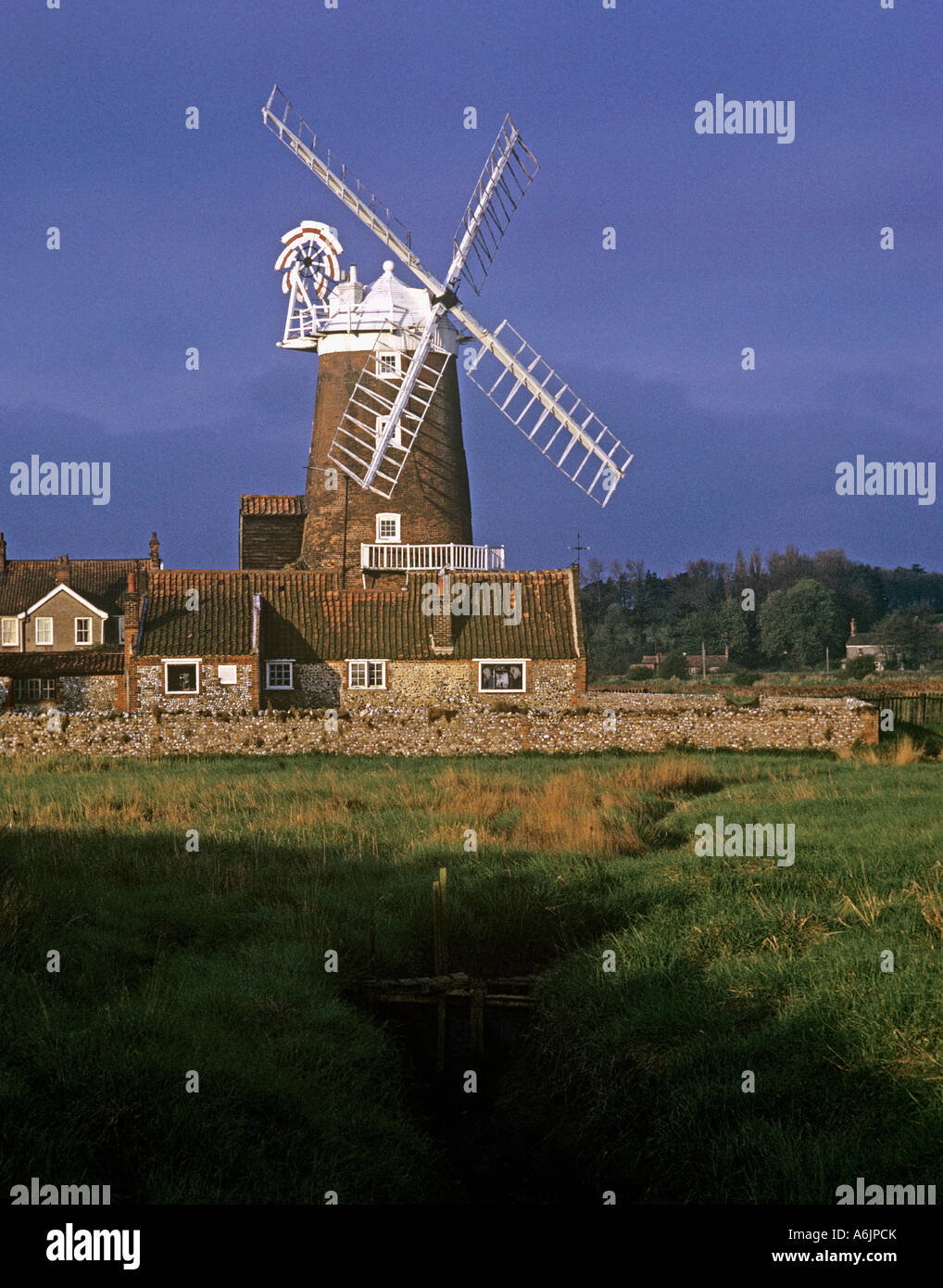 Converted windmill at Cley Stock Photo - Alamy