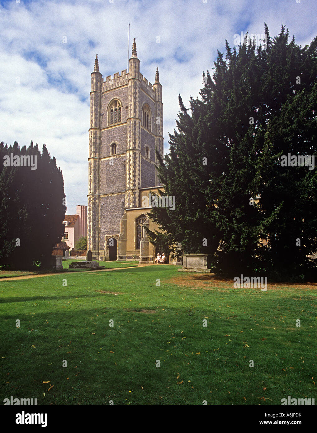 The Pinnacled tower of the Church of St Mary in Dedham appears in many ...