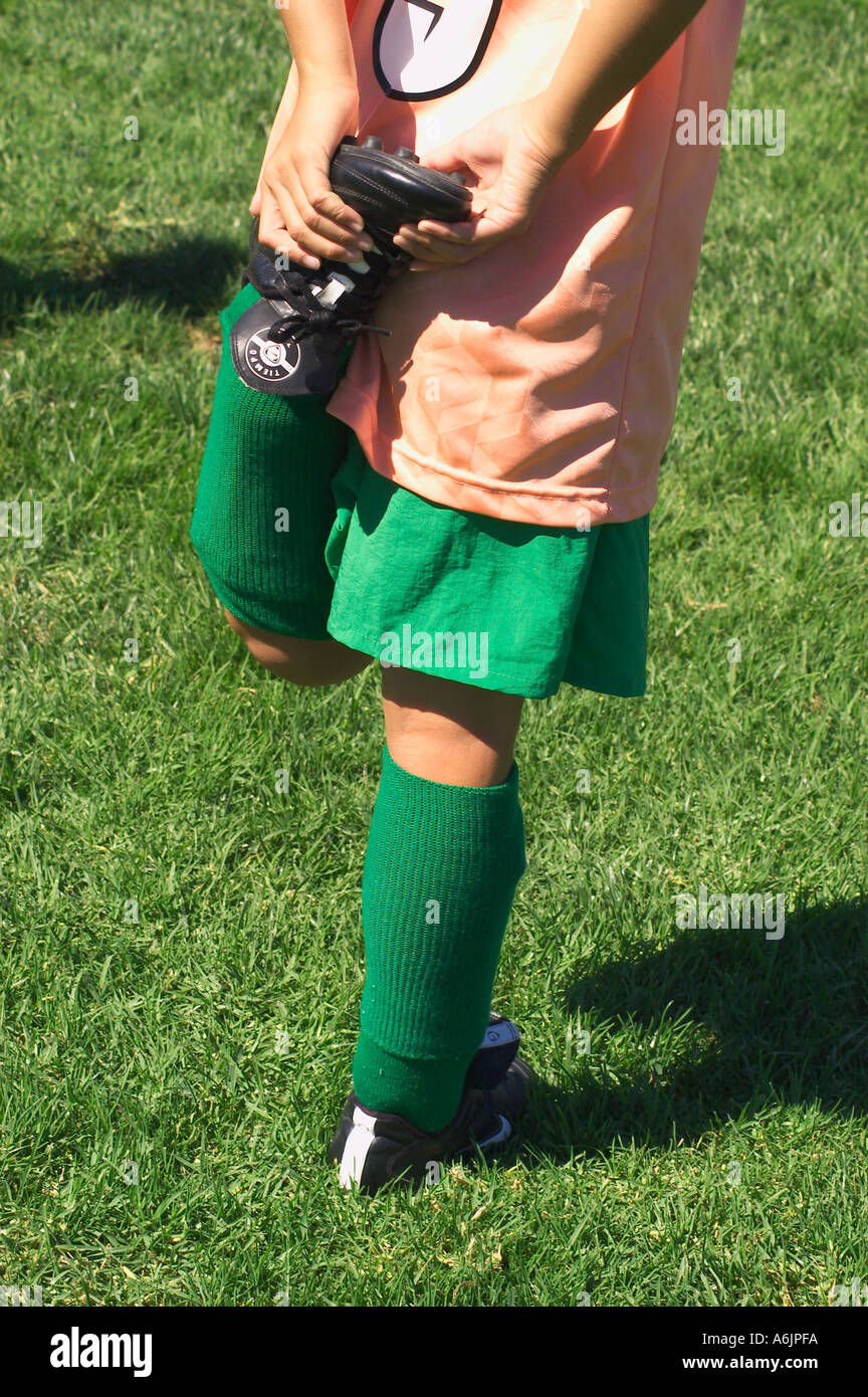 Girl stretch soccer hi-res stock photography and images - Alamy