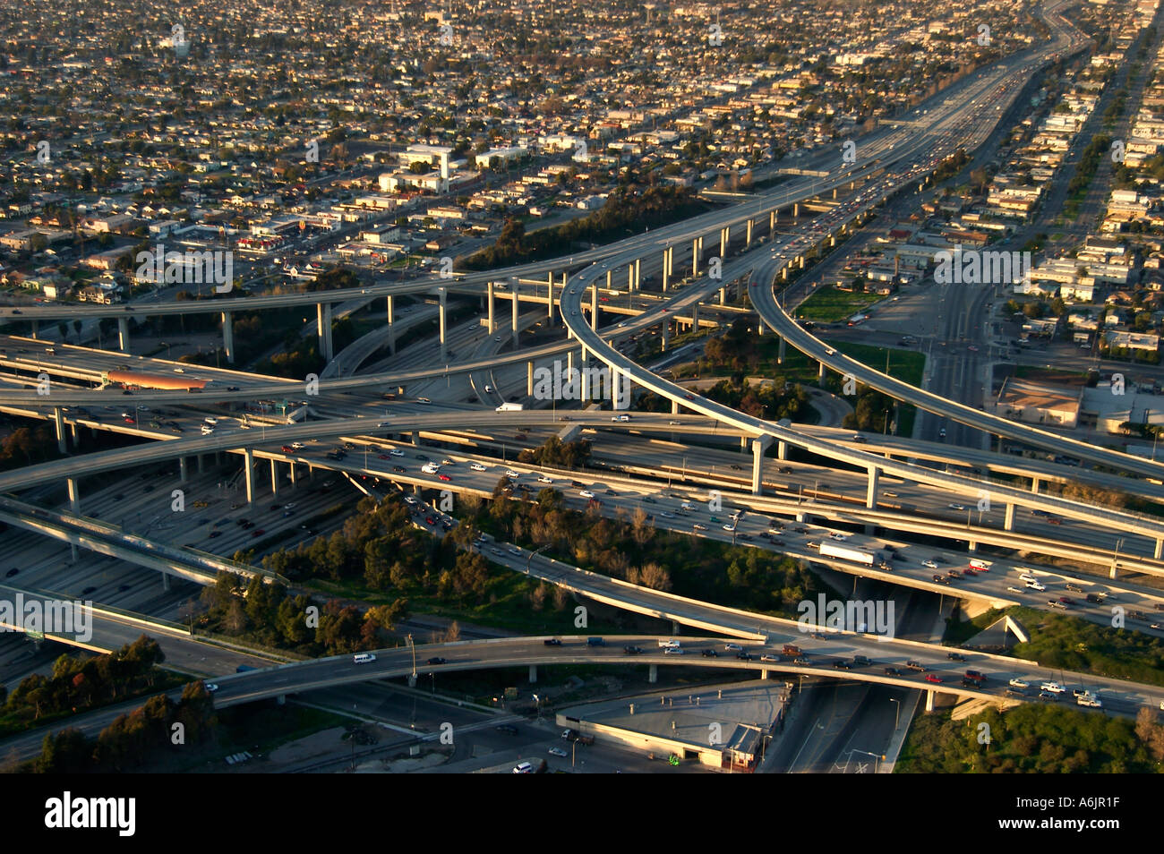 aerial of Los Angeles freeways California Stock Photo - Alamy