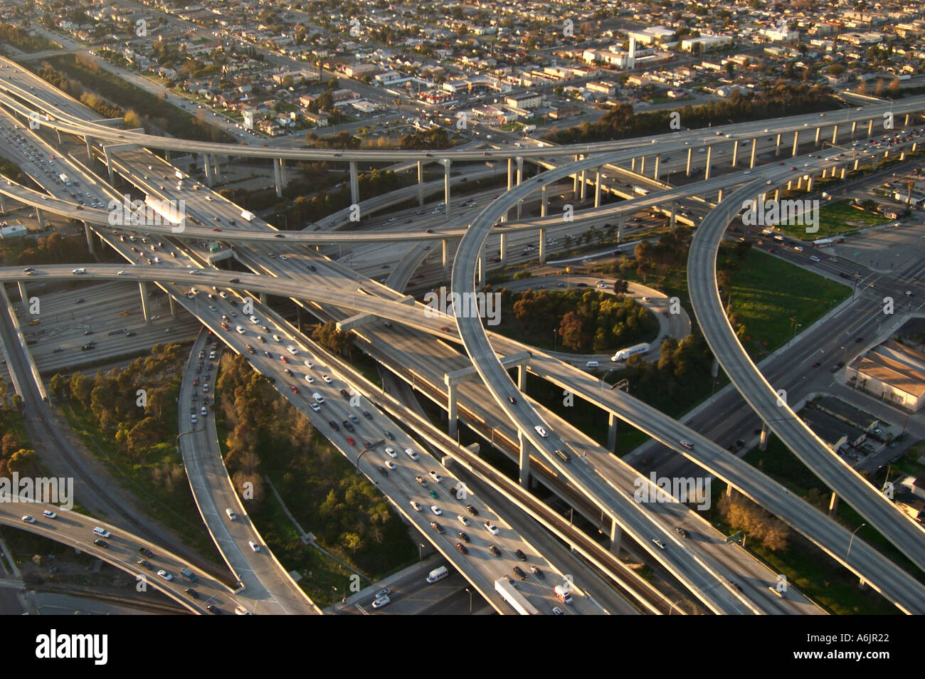 aerial of Los Angeles freeways California Stock Photo - Alamy