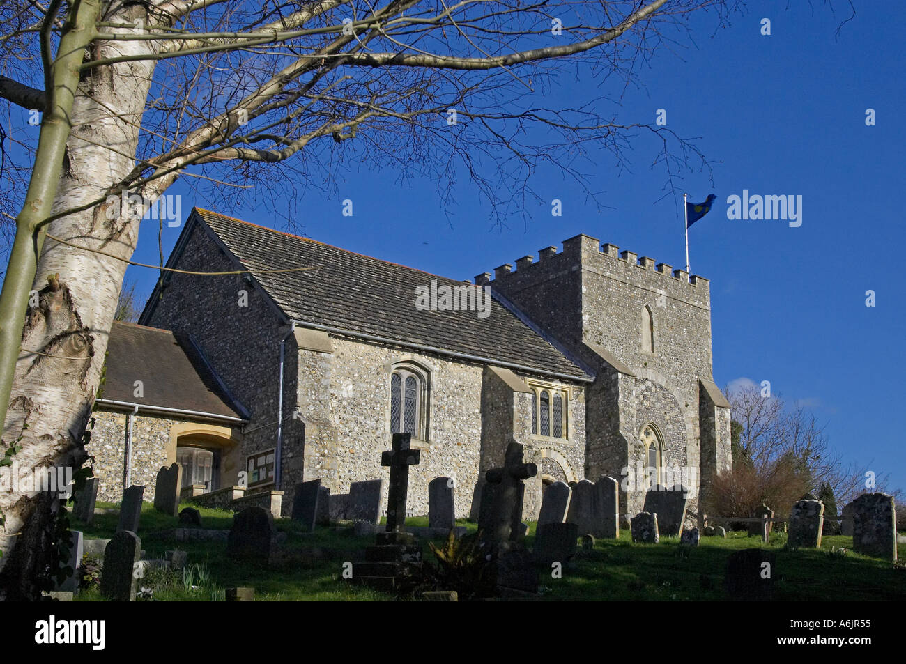 Parish Church Of St Nicholas Bramber West Sussex Built By Sir William De Braose In 1073 Stock