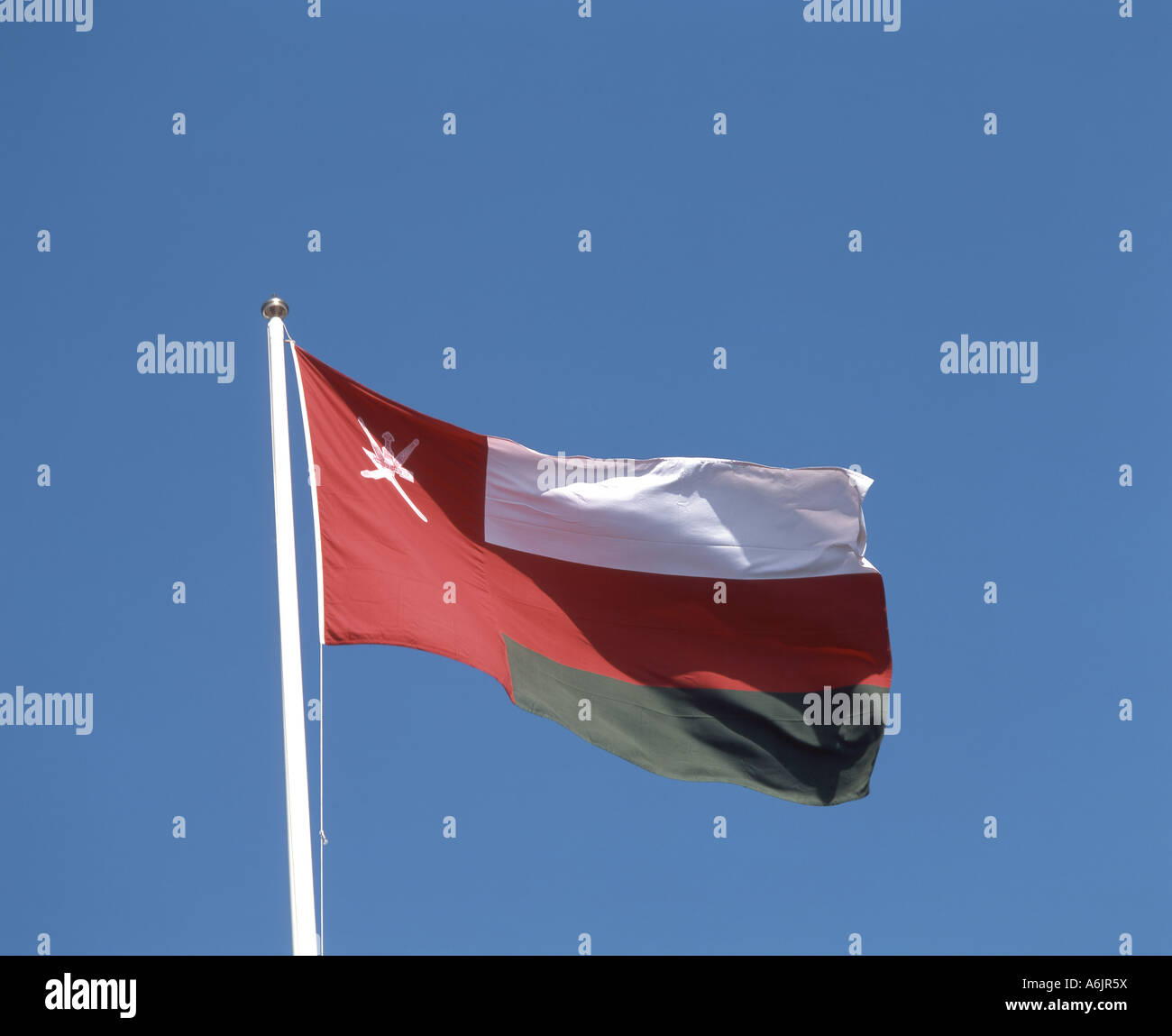 Omani Flag, Muscat, Masqat Governorate, Sultanate of Oman Stock Photo ...