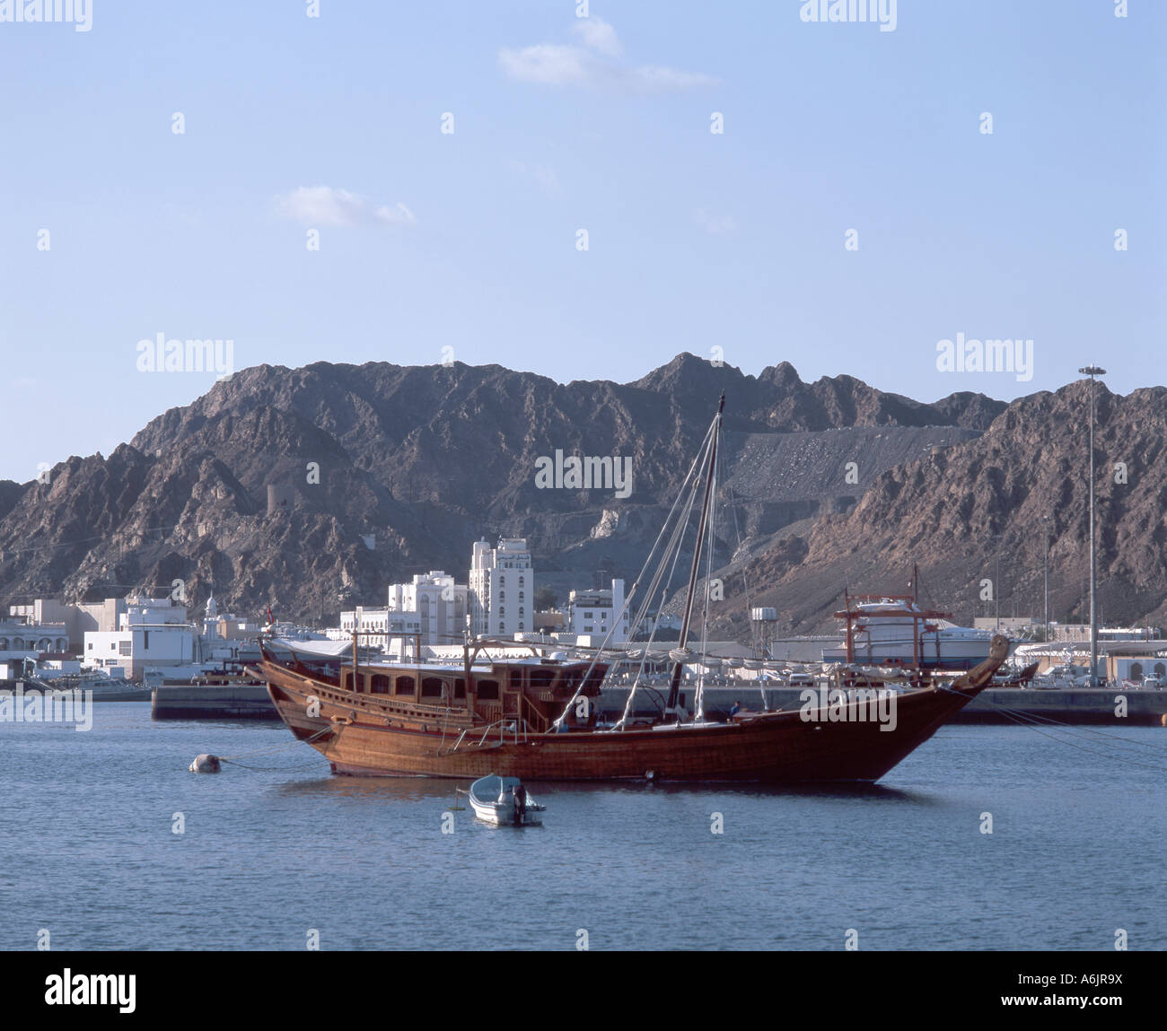 Dhow boat In harbour, Muttrah Port, Muscat, Masqat Governorate ...