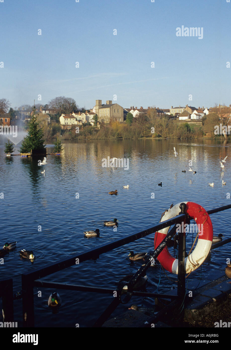 The Mere At Diss In Norfolk uk Stock Photo - Alamy