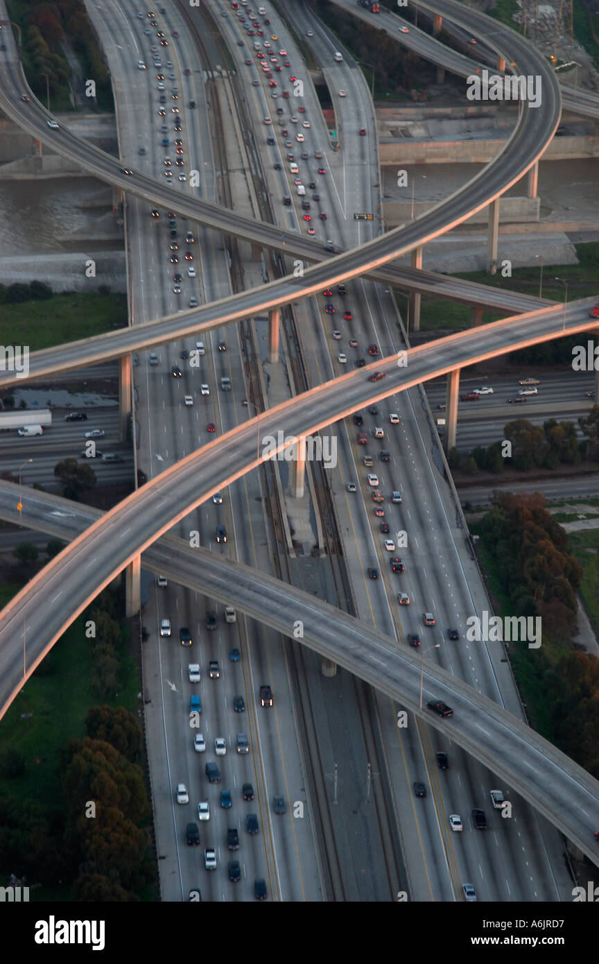 aerial of Los Angeles freeways California Stock Photo - Alamy