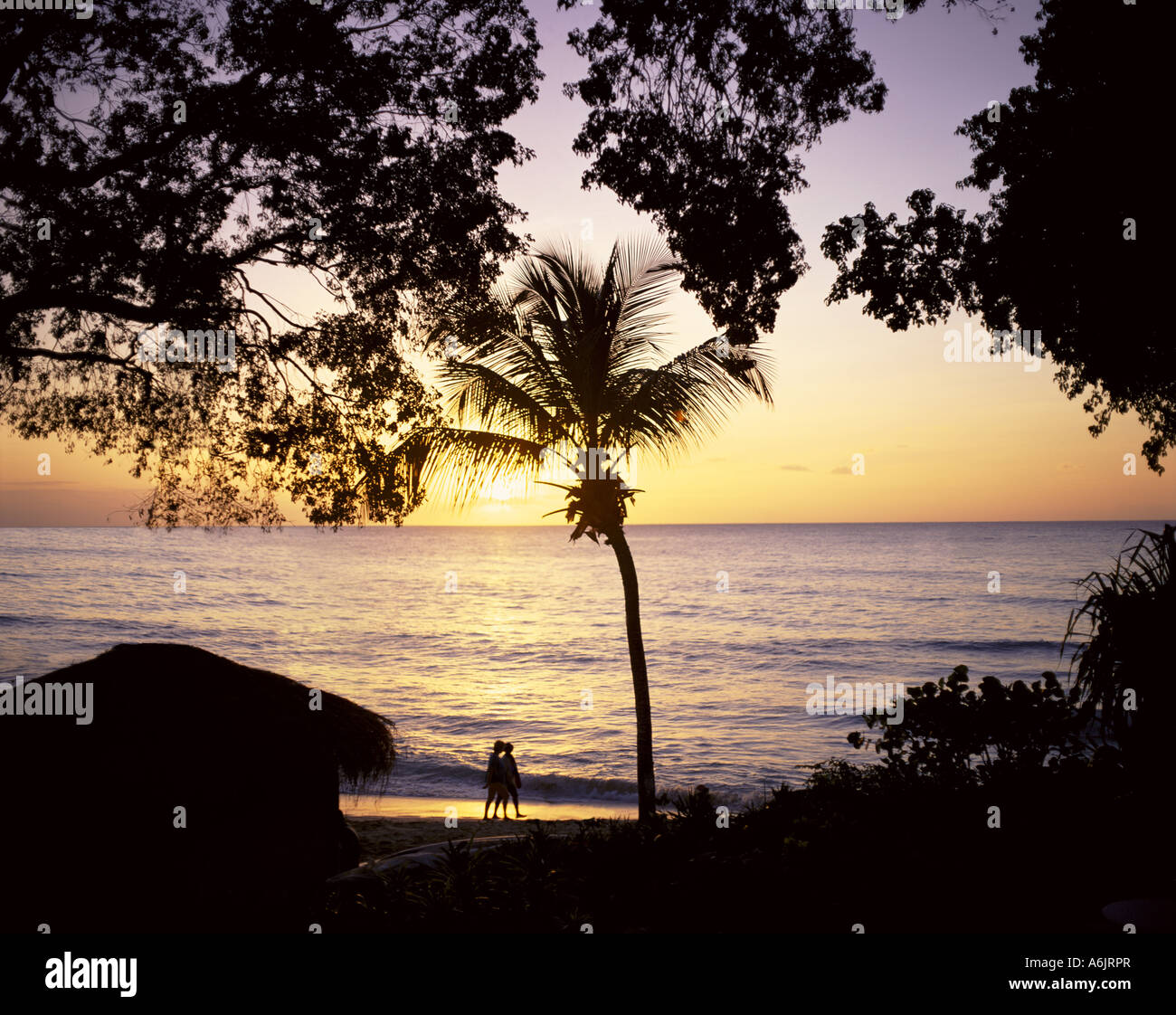 Tamarind Cove Hotel beach at sunset, Tamarind Cove, Parish of Saint ...