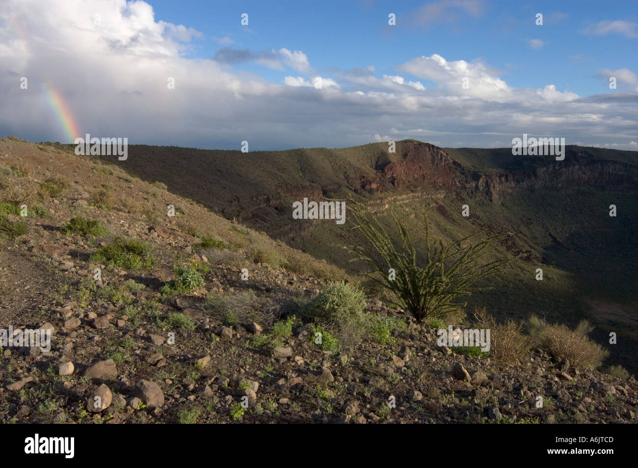 RAINBOW over ELEGANTE CRATER in the SANORAN DESERT EL PINACATE NATIONAL ...