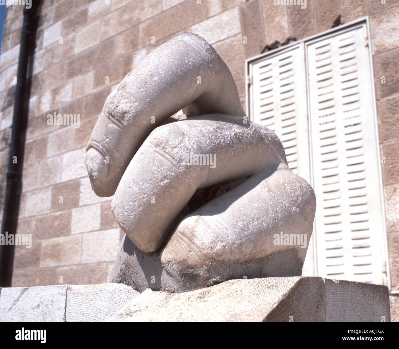 Hand sculpture, Archaeological Museum, The Citadel, Amman, Amman ...
