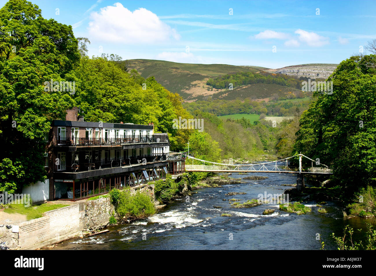 Chain Bridge River Dee Berwyn North Wales United Kingdom Stock Photo ...