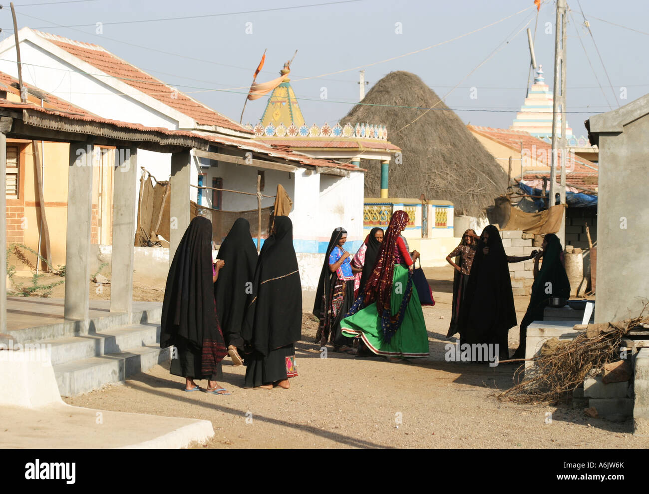Rabari women in Tunda Vandha tribal Village in Gujarat India Stock ...