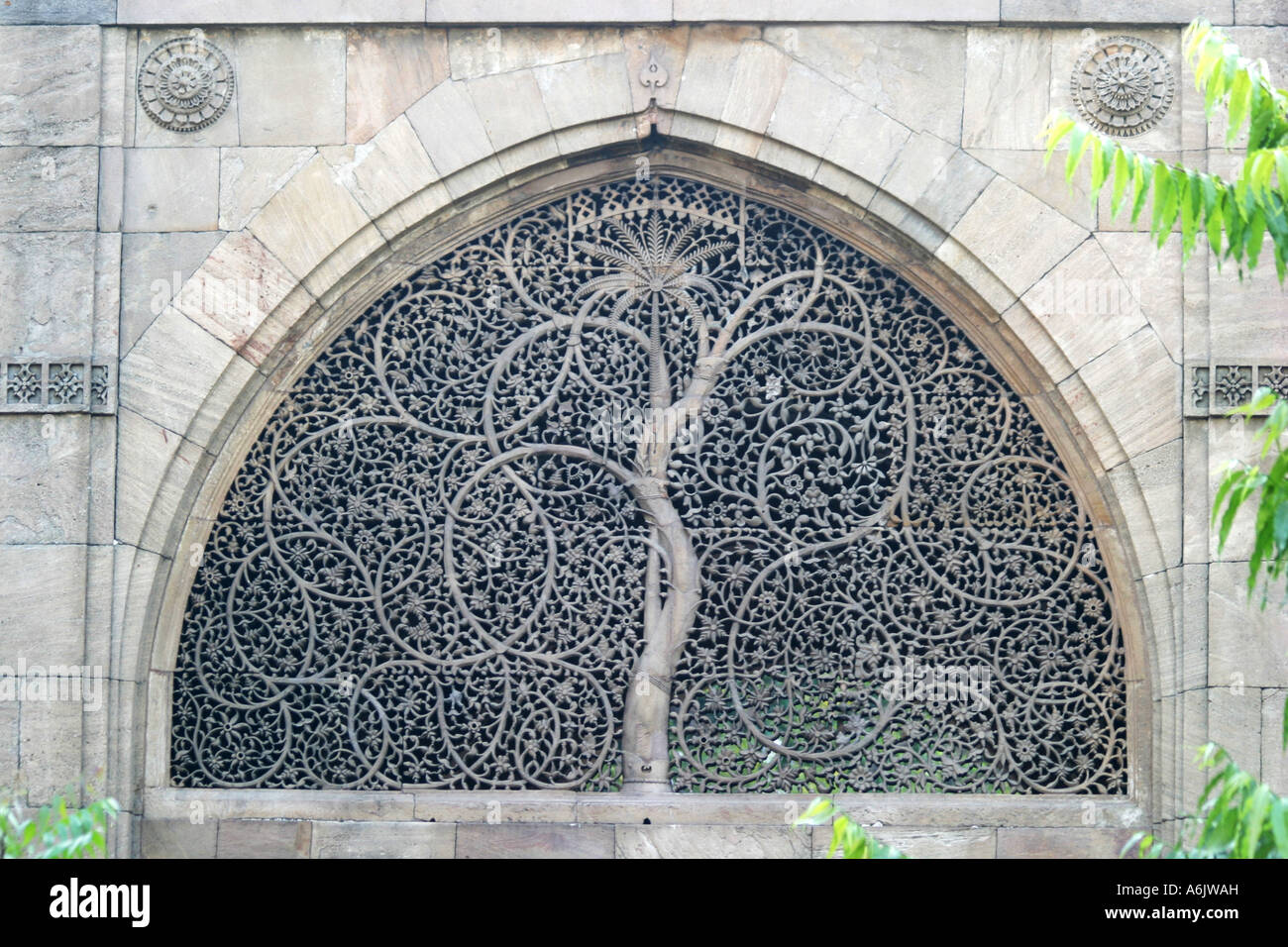 Siddi Sayed Mosque (1572)in Ahmedabad, Gujarat,India,is unique for its ...