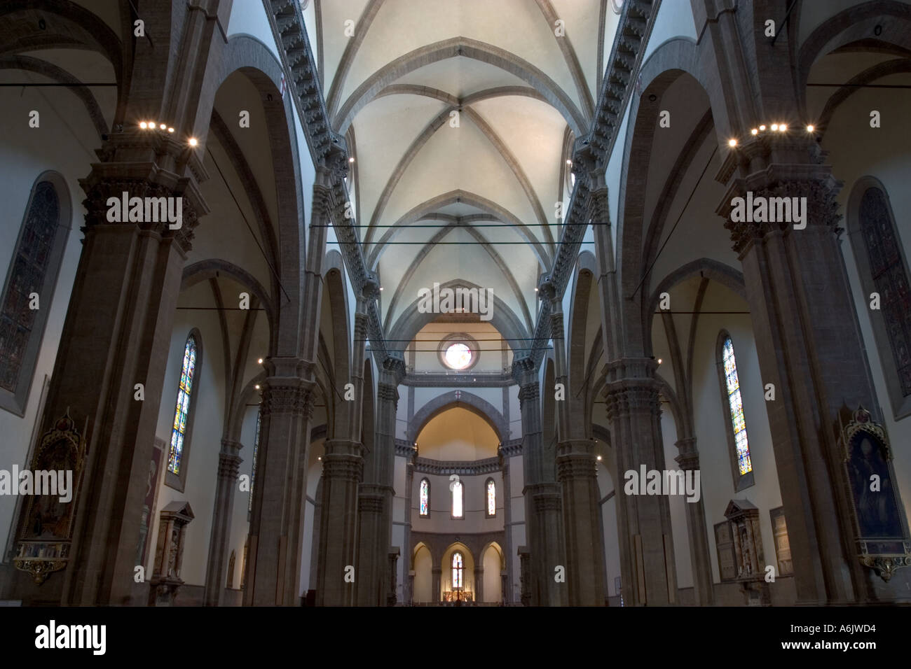 Florence Cathedral interior view of central nave Stock Photo - Alamy