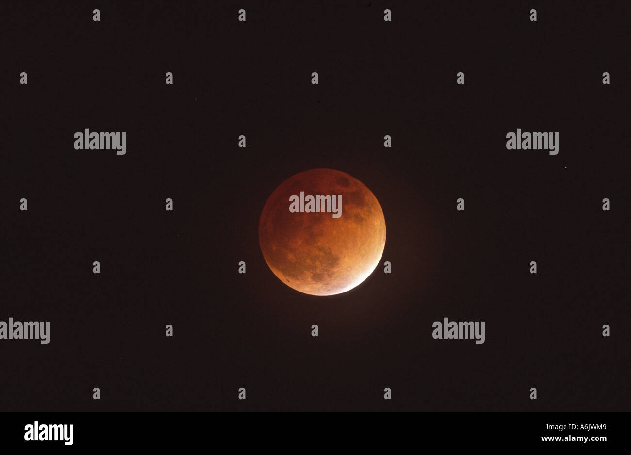 red coloured moon passing through the Earth's shadow, Germany, Baden ...