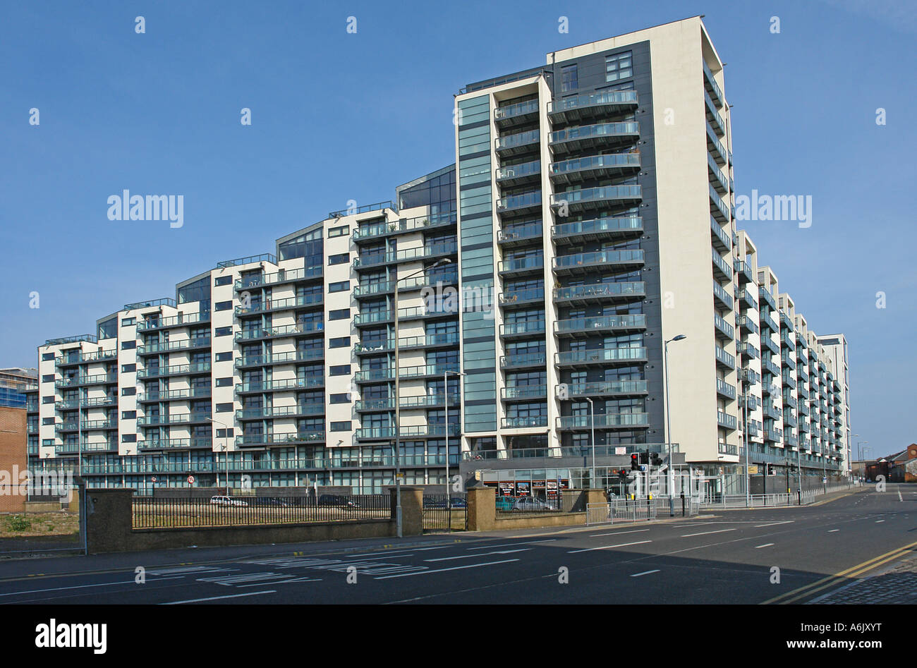 Lancefield Quay Flat development beside River Clyde in Glasgow Scotland ...