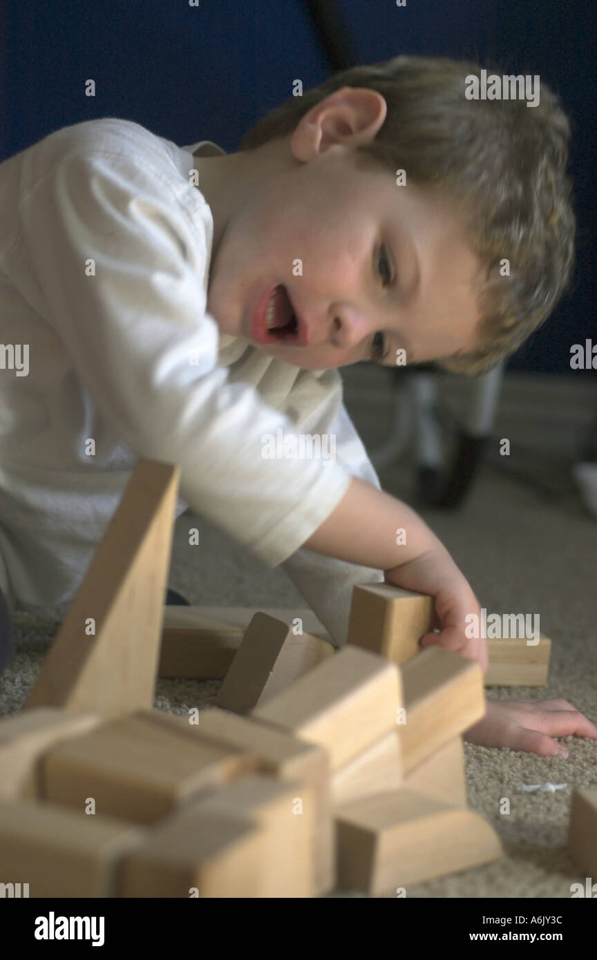 boy with building blocks Stock Photo - Alamy