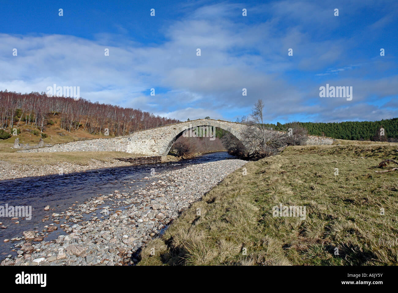 Military road bridge over River Dulnain near Sluggan west of Carrbridge ...