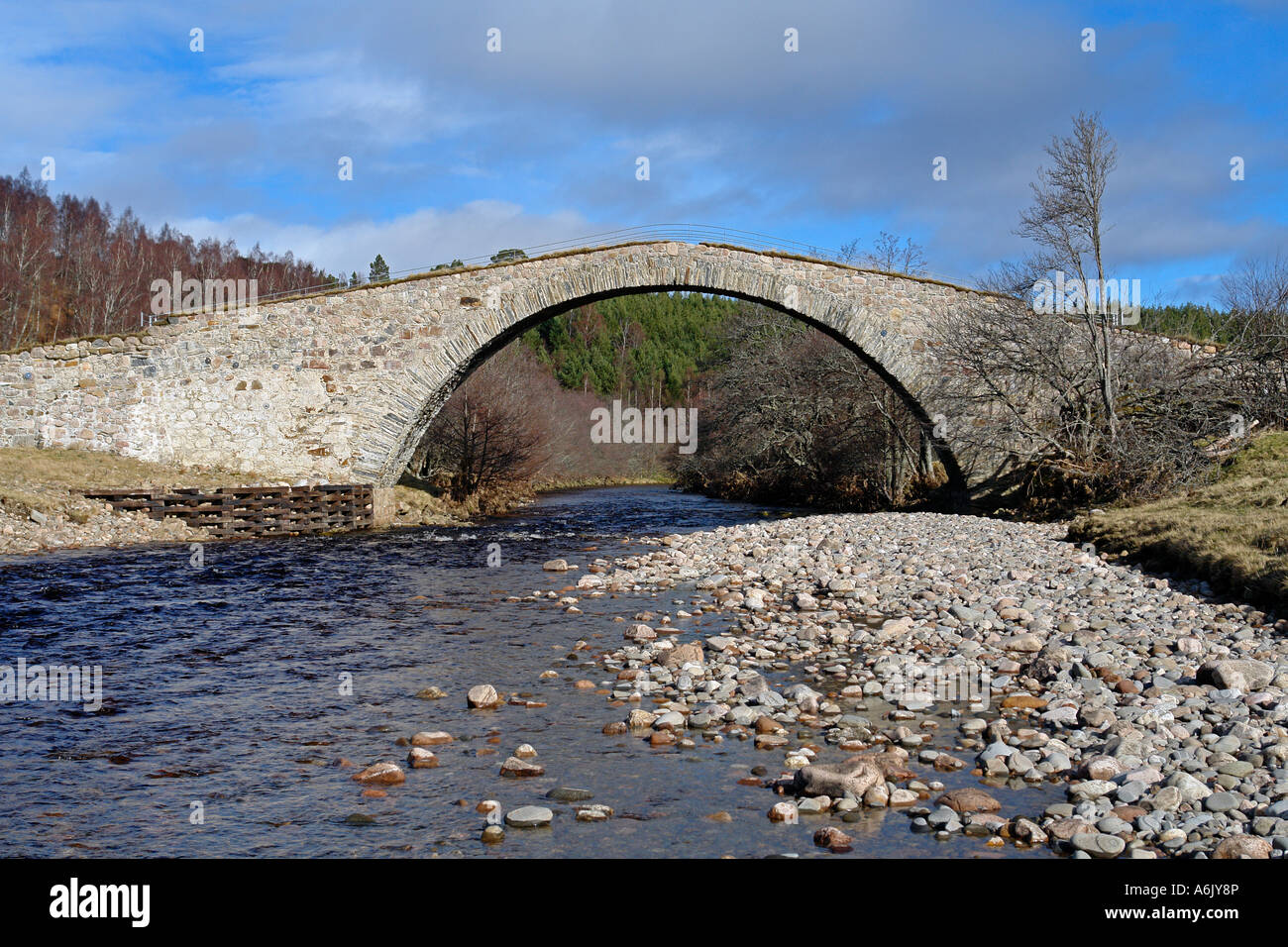 Military road bridge over River Dulnain near Sluggan west of Carrbridge ...