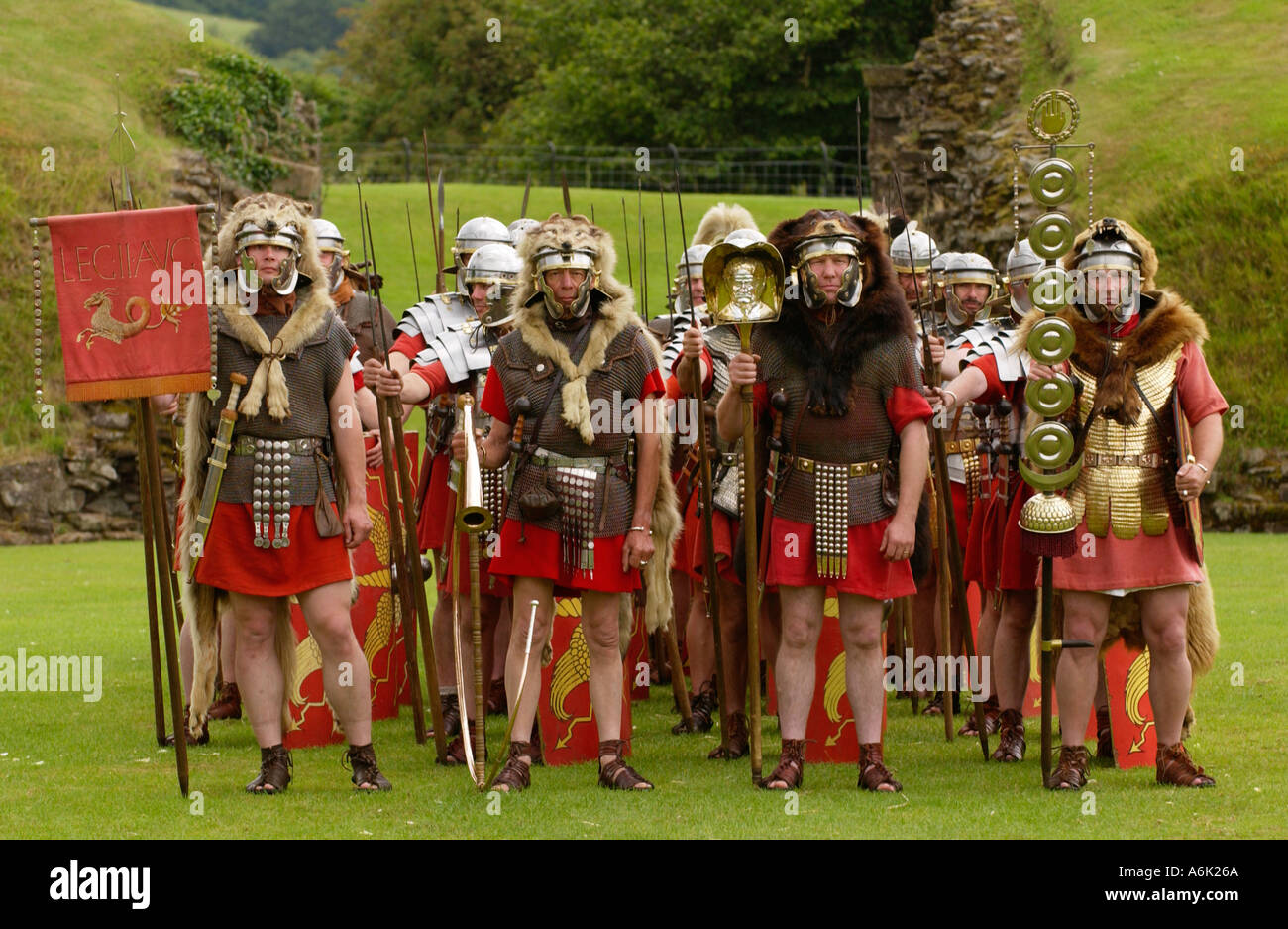 Ermine Street Guard give a display of fighting skills in the Roman ...