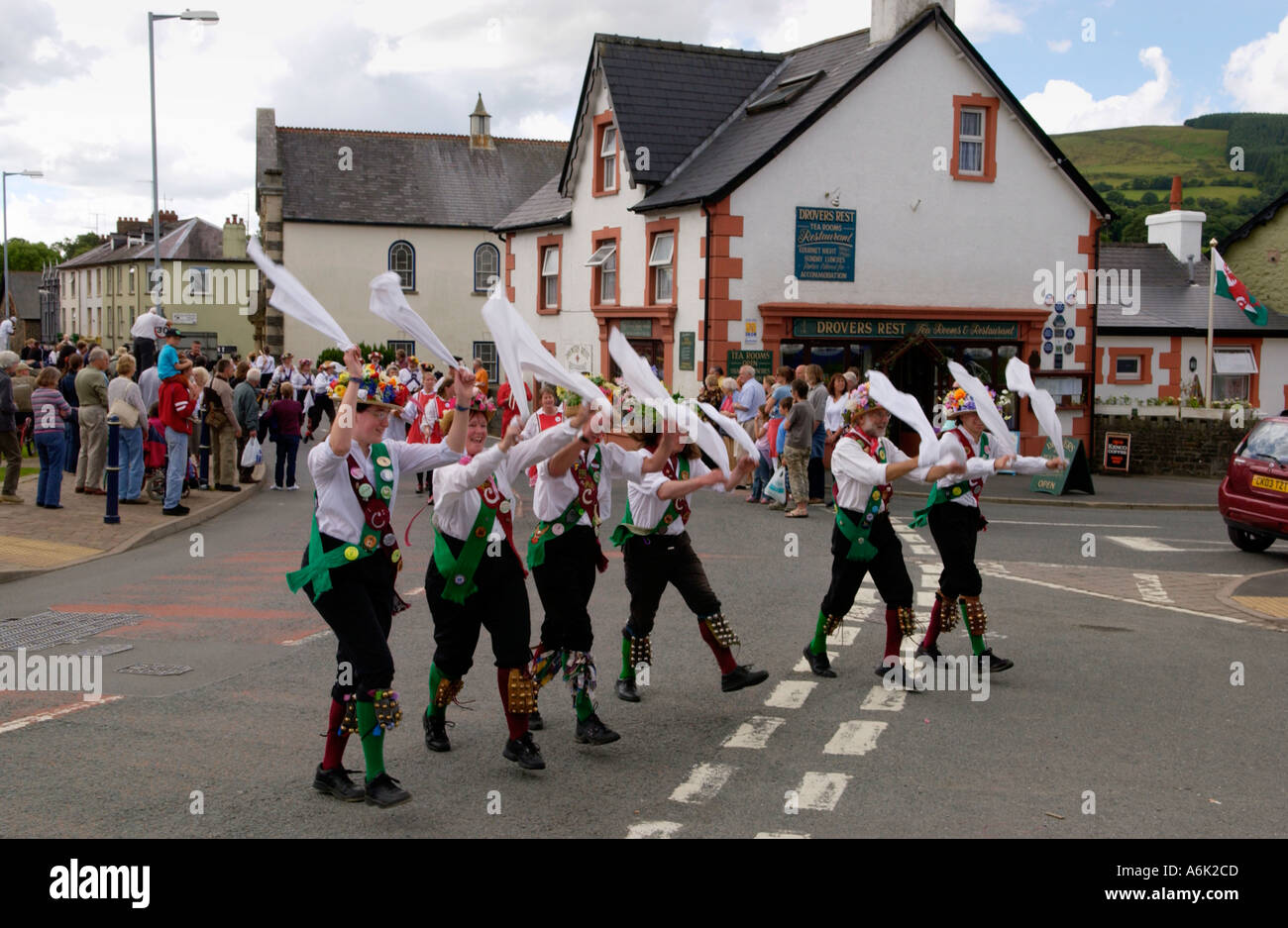 Dancers at the annual Morris in the Forest Festival at Llanwrtyd Wells ...