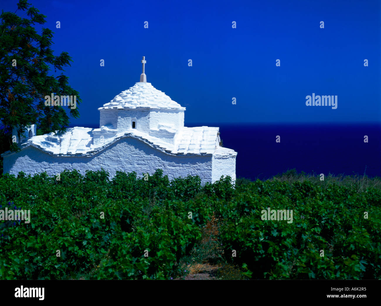 Samos Greece Ambelos Mountains Vineyard Church Stock Photo - Alamy