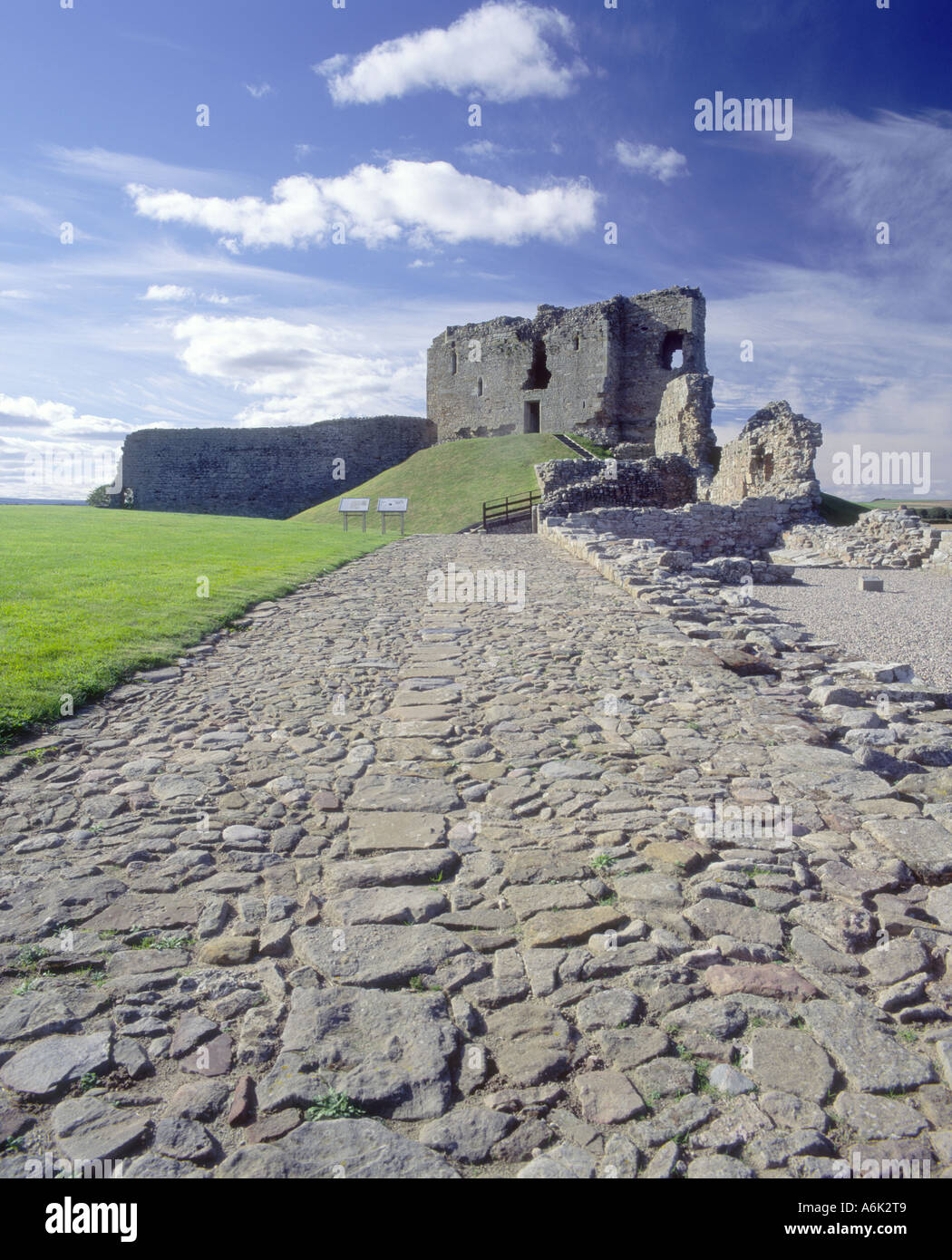 Duffus Castle stone - keep with curtain wall Elgin Morayshire. GPLM ...