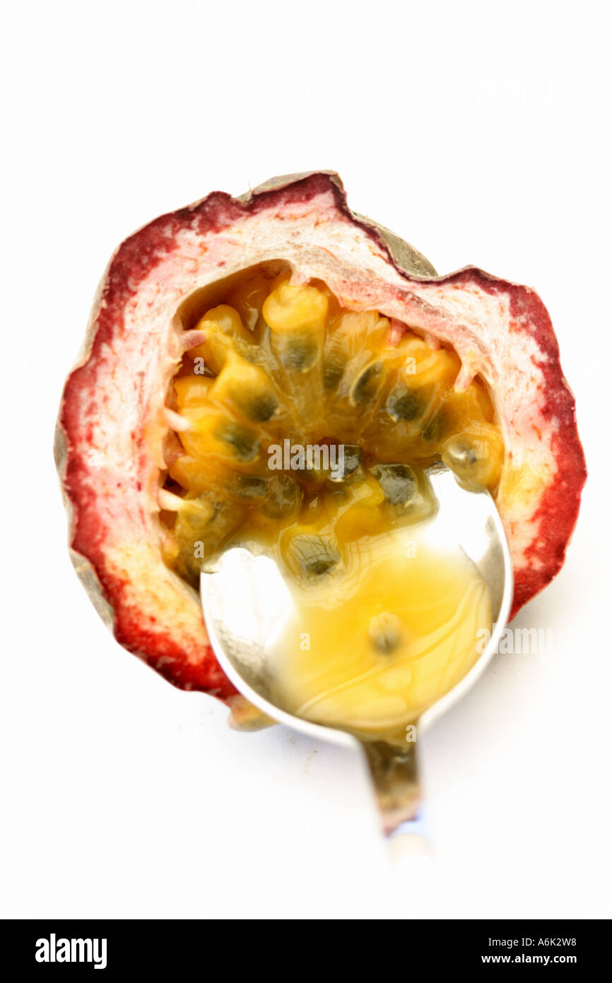 PASSIONFRUIT SILVER SPOON VERTICAL BAPDB5665 Stock Photo - Alamy