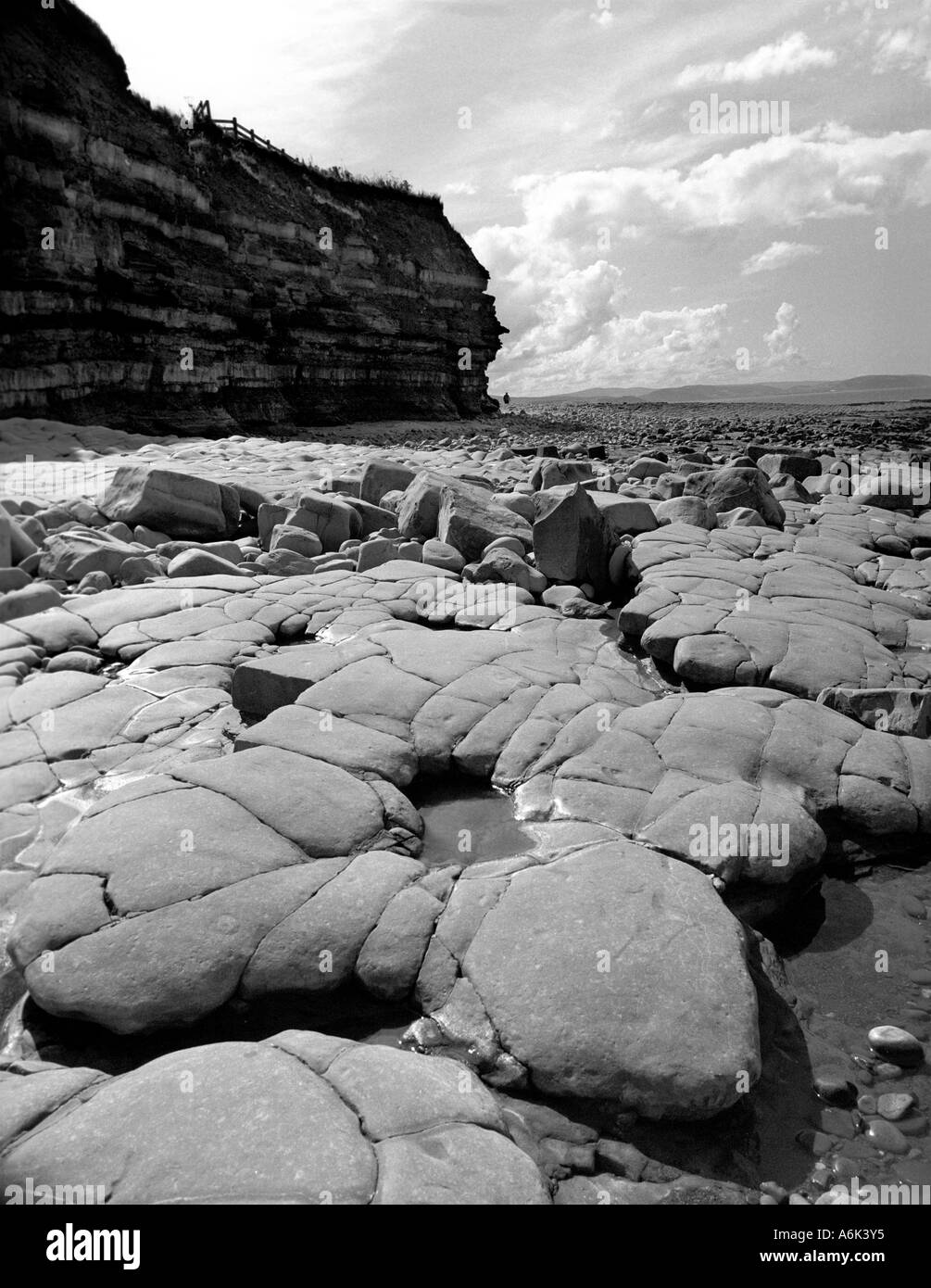 Horizontal Rock Strata on the beach at East Quantoxhead. Somerset ...