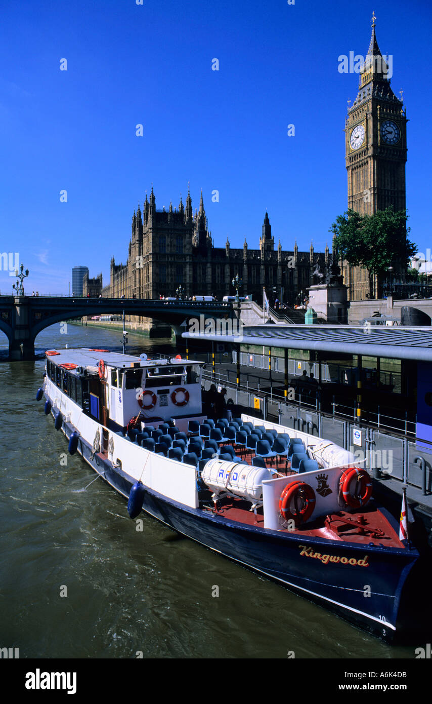 Westminster Pier with Houses of Parliament and Big Ben in background ...