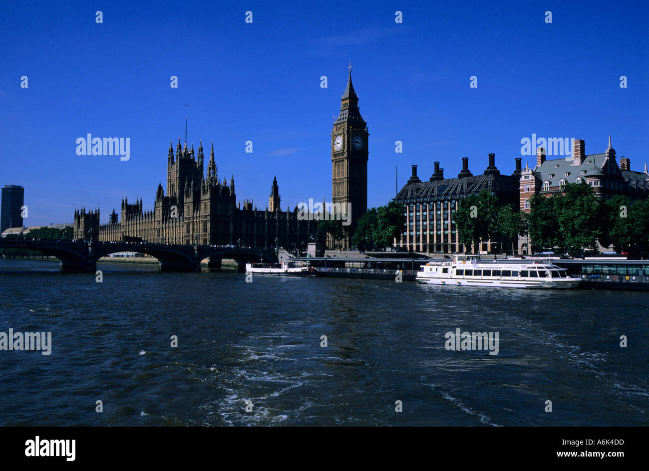 Westminster Pier with Houses of Parliament and Big Ben in background ...