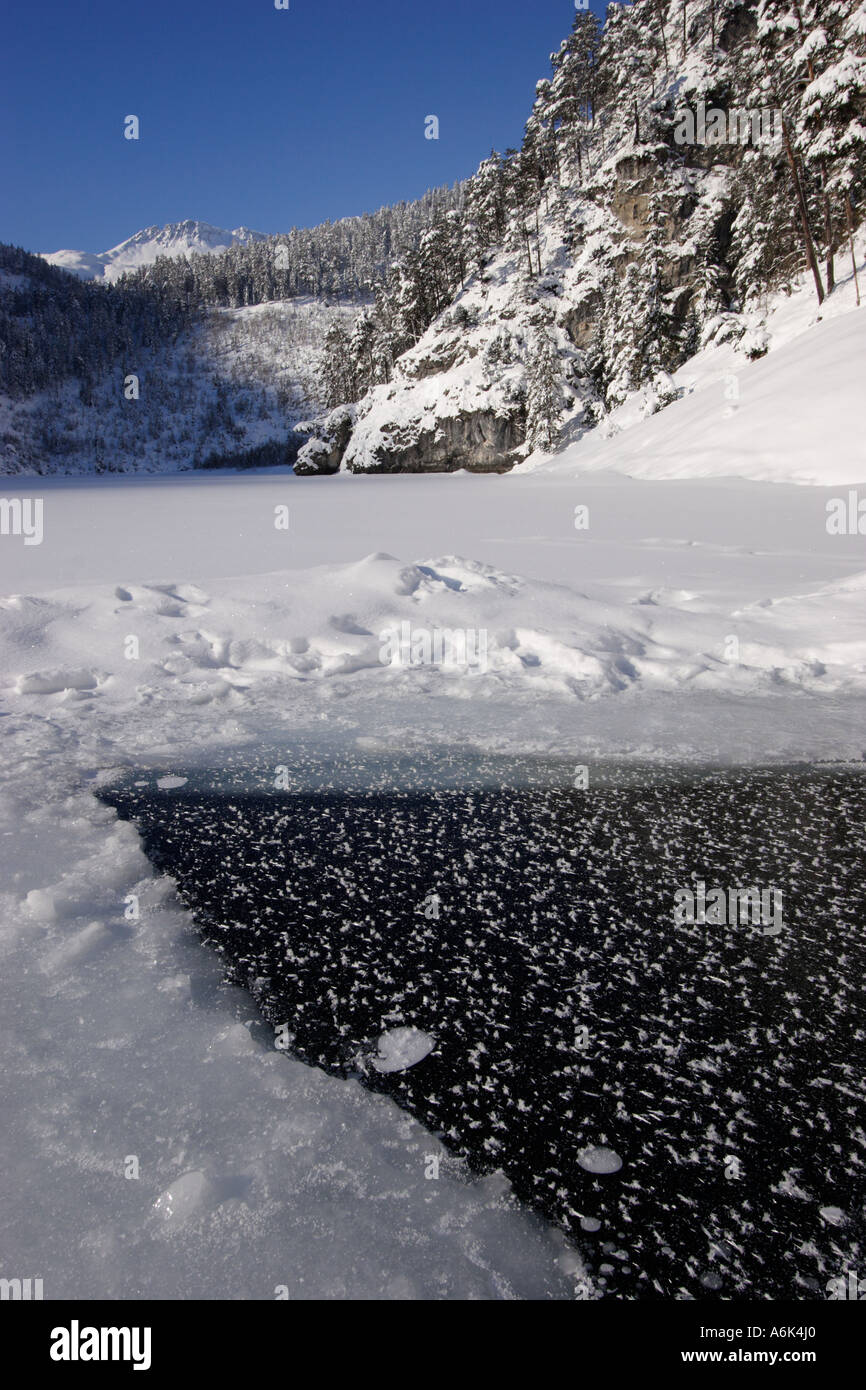 frozen hole for ice diving Stock Photo - Alamy