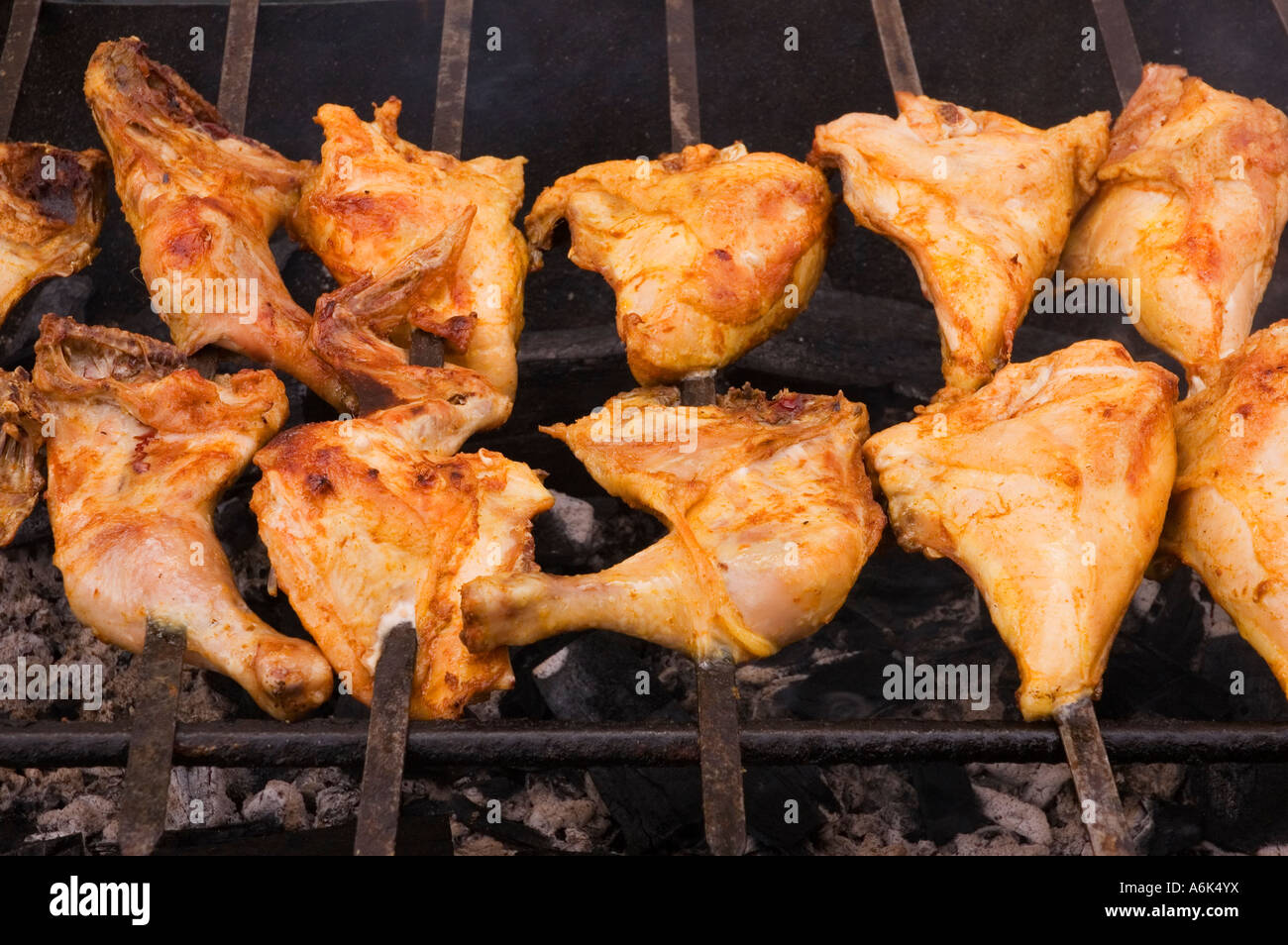 Ready cooked chicken for sale at Bangsar Baru Sunday market, Kuala ...