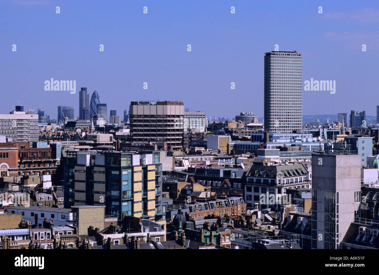 View over rooftops in Central London London UK Stock Photo - Alamy